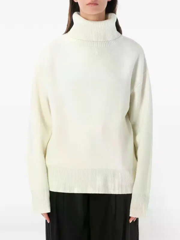 RHEA Roll-neck Drop-shoulder Sweater - Neutrals