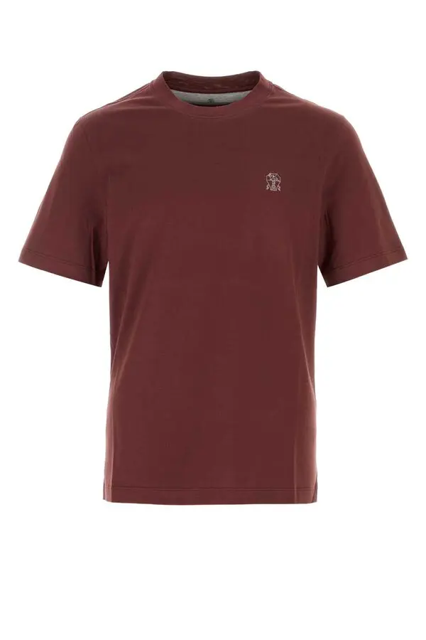 Brunello Cucinelli Burgundy Cotton T-shirt