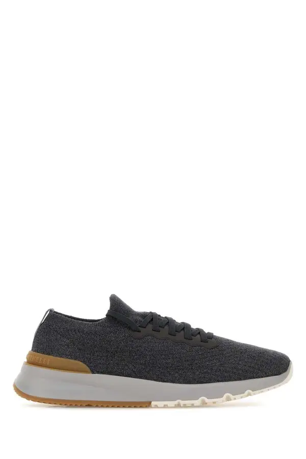 Brunello Cucinelli Grey Fabric Sneakers