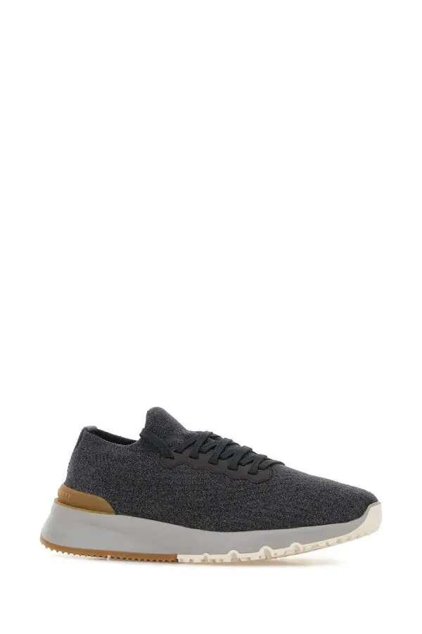Brunello Cucinelli Grey Fabric Sneakers