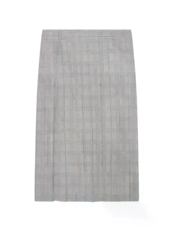 Junya Watanabe Pleated Prince-of-wales Check Midi Skirt - Grey