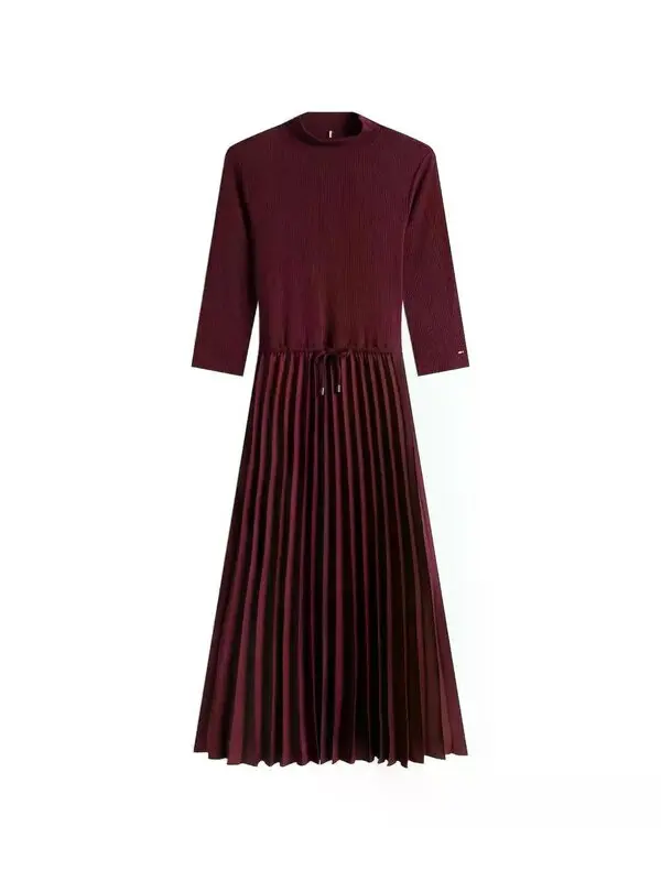 Tommy Hilfiger Midi Rib-knit Pleated Dress