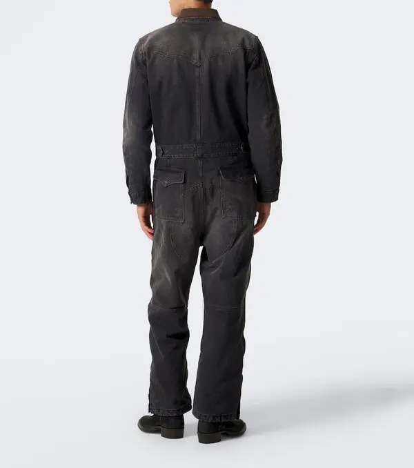 Ralph Lauren Corduroy-trimmed Denim Jumpsuit