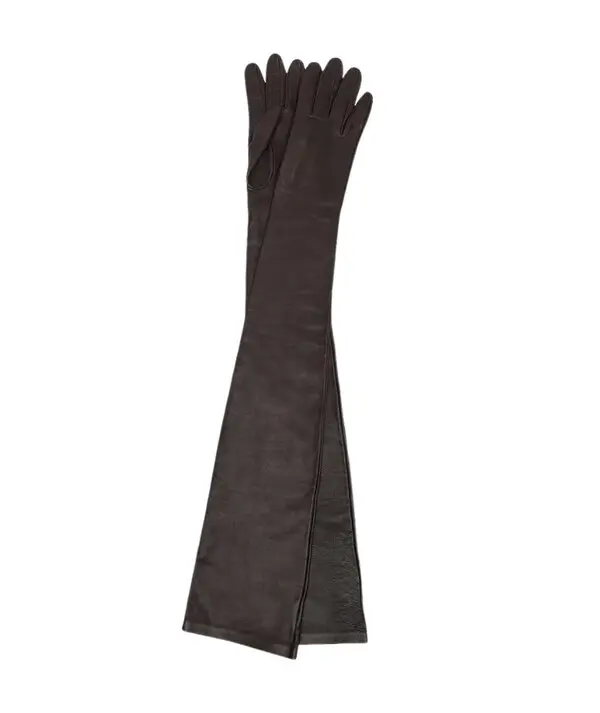 Khaite Remo Leather Gloves - Brown