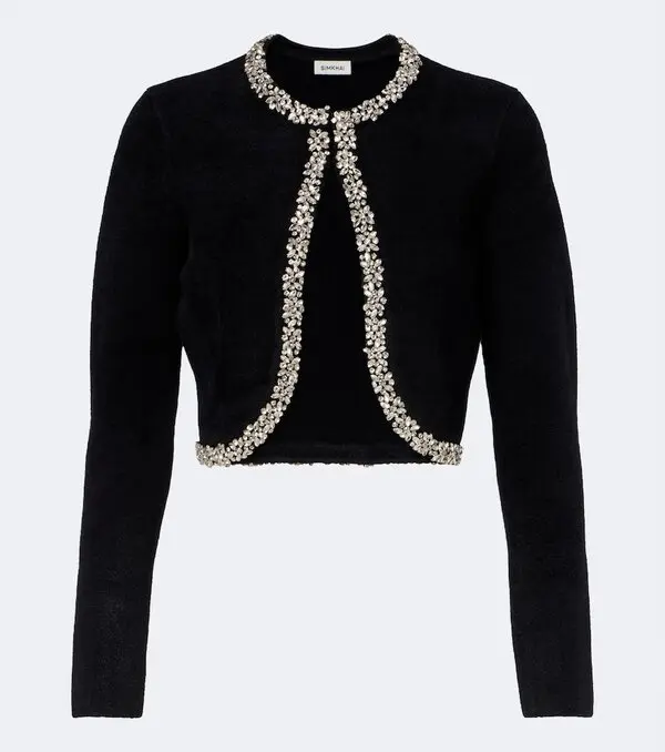 Simkhai Embellished Cropped Cardigan