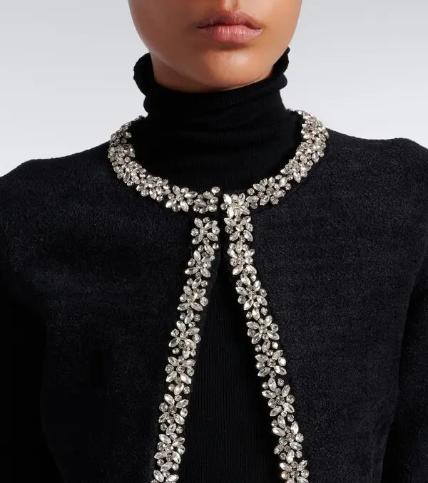 Simkhai Embellished Cropped Cardigan