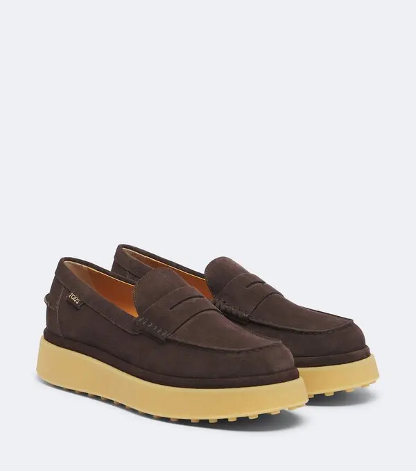 TOD'S Suede Platform Loafers