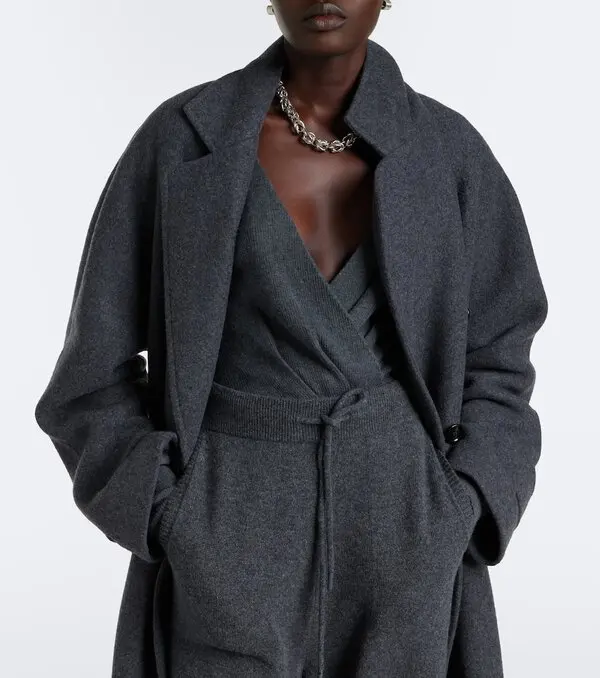 Max Mara Draped Cashmere Bodysuit - Grey