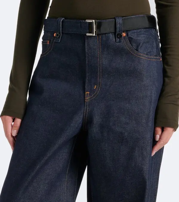 Sacai Belted Wide-leg Jeans