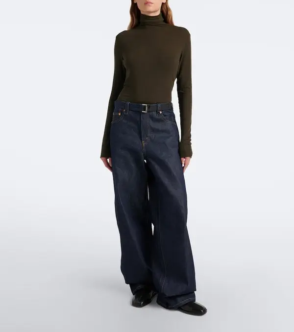 Sacai Belted Wide-leg Jeans