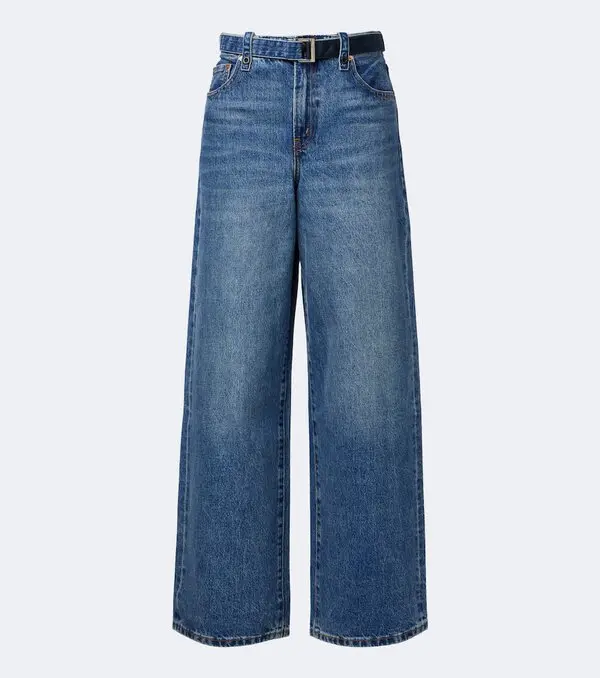 Sacai Belted Wide-leg Jeans - Blue