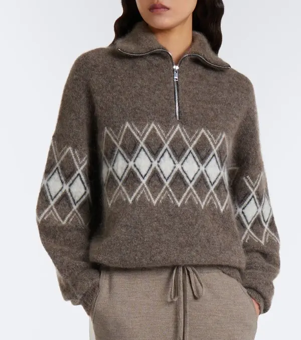 Fusalp Mireva Mohair-blend Half-zip Sweater - Brown