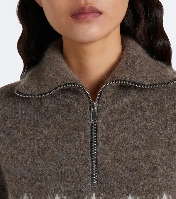 Fusalp Mireva Mohair-blend Half-zip Sweater - Brown