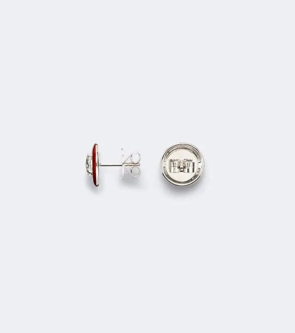 KAMYEN Candy Dots 18kt White Gold And Enamel Earrings Diamonds