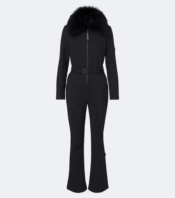 YVES SALOMON Belted Shearling-trimmed Ski Suit