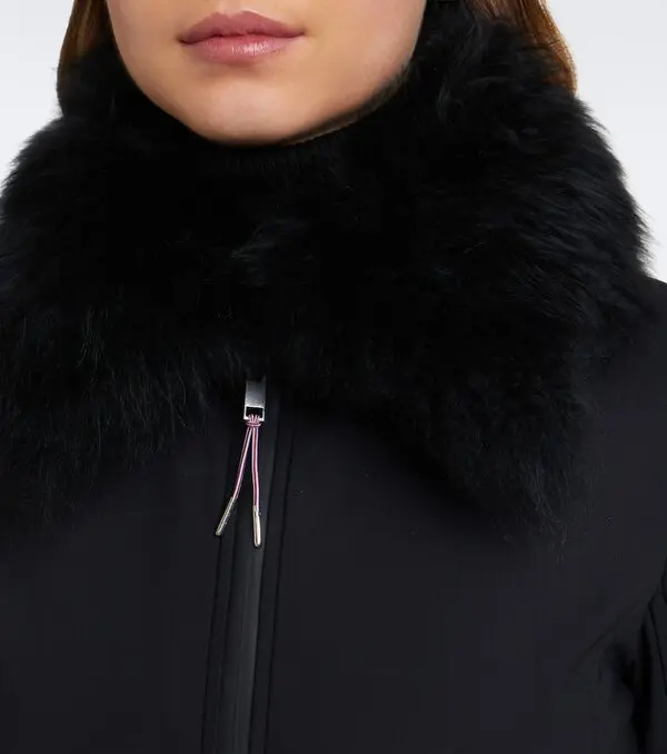 YVES SALOMON Belted Shearling-trimmed Ski Suit