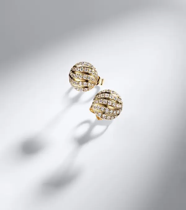 David Yurman Sculpted Cable 18kt Earrings With Diamonds