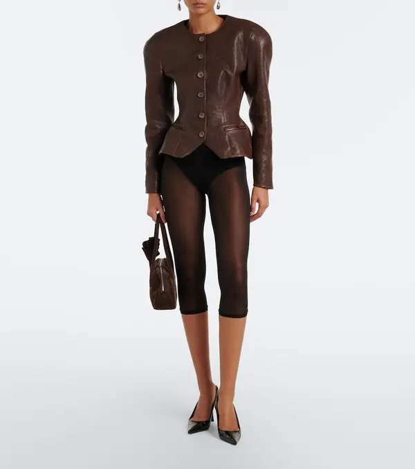 Magda Butrym Sheer Capri Pants And Briefs Set