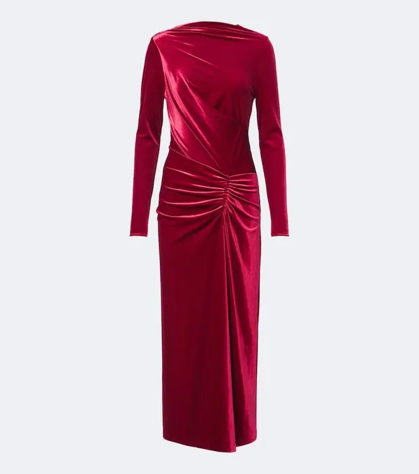 Simkhai Ferrera Gathe Velvet Midi Dress