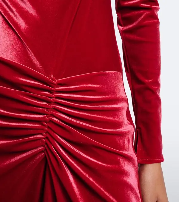 Simkhai Ferrera Gathe Velvet Midi Dress