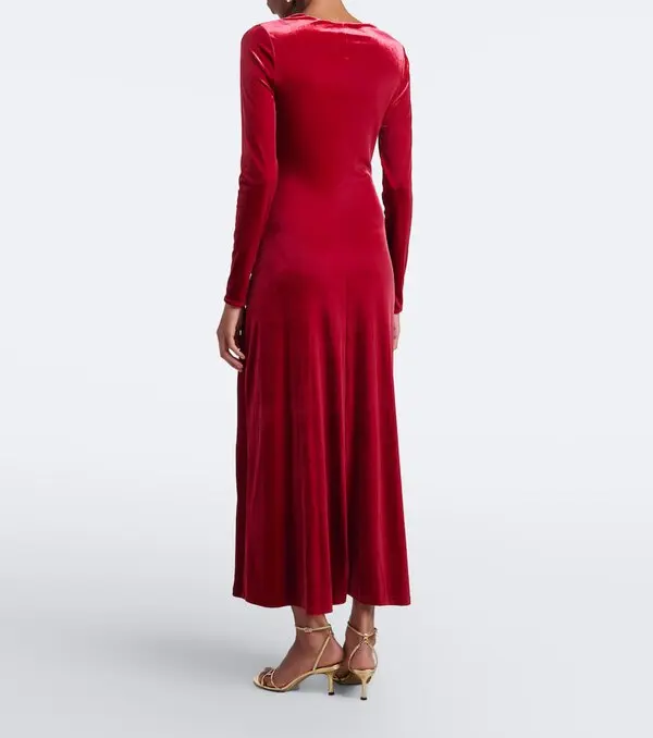 Simkhai Ferrera Gathe Velvet Midi Dress