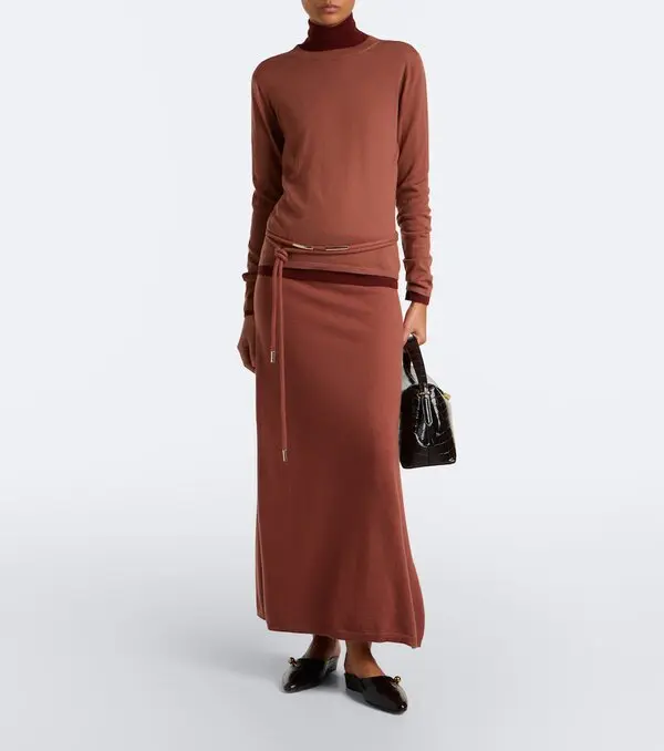 Max Mara Knitted Cashmere Maxi Skirt