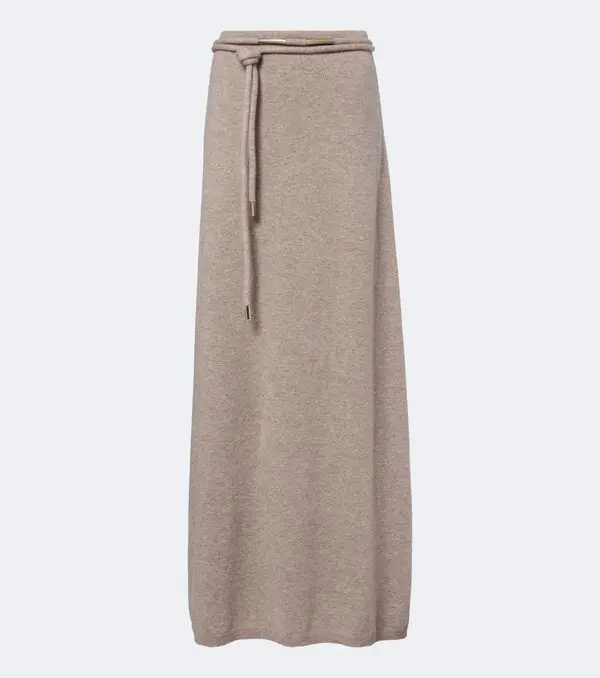 Max Mara Knitted Cashmere Maxi Skirt - Brown