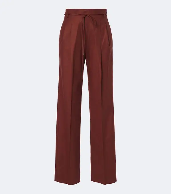 Max Mara Cashmere-blend Straight Pants - Brown