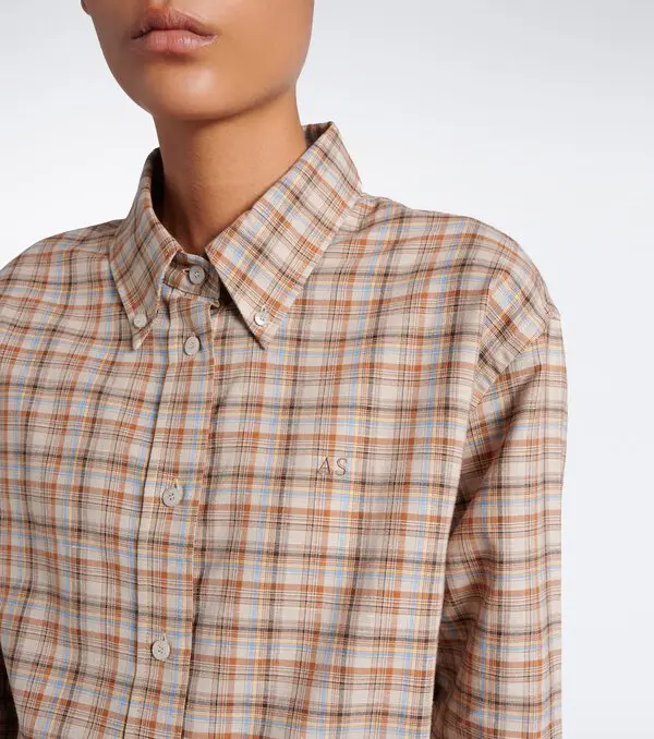 Acne Studios Checked Cotton And Linen Shirt