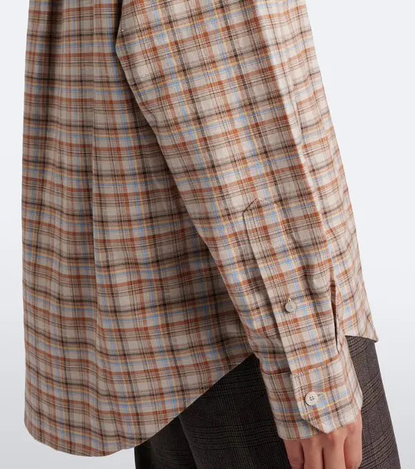 Acne Studios Checked Cotton And Linen Shirt