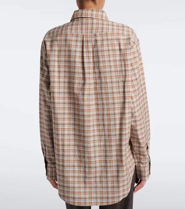 Acne Studios Checked Cotton And Linen Shirt
