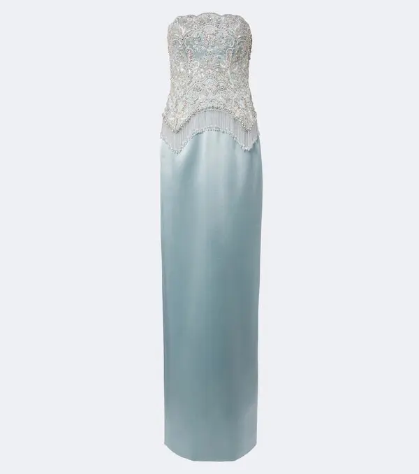 GEORGES HOBEIKA Embellished Satin Corset Gown