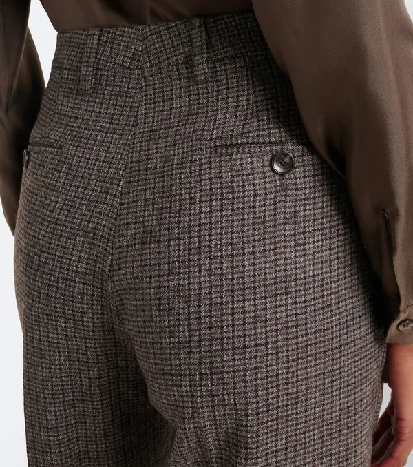 Etro Checked Wool Straight Pants