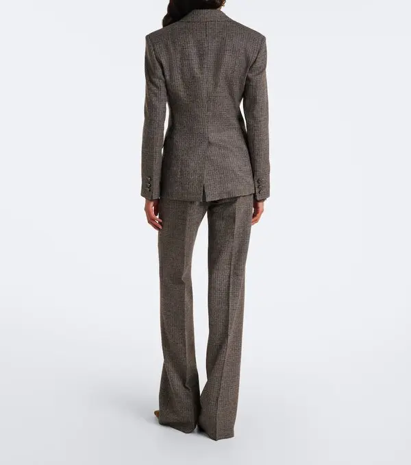 Etro Checked Wool Straight Pants
