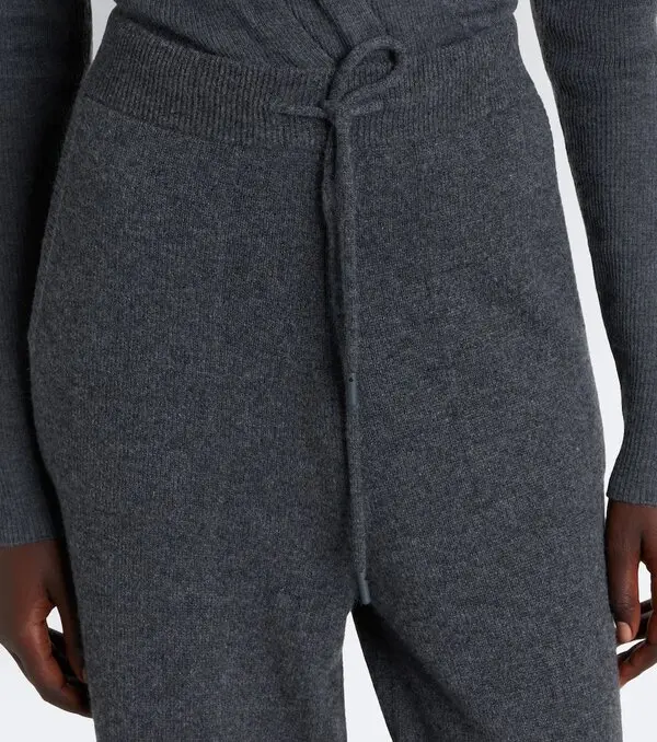 Max Mara Knitted Cashmere Wide-leg Pants - Grey