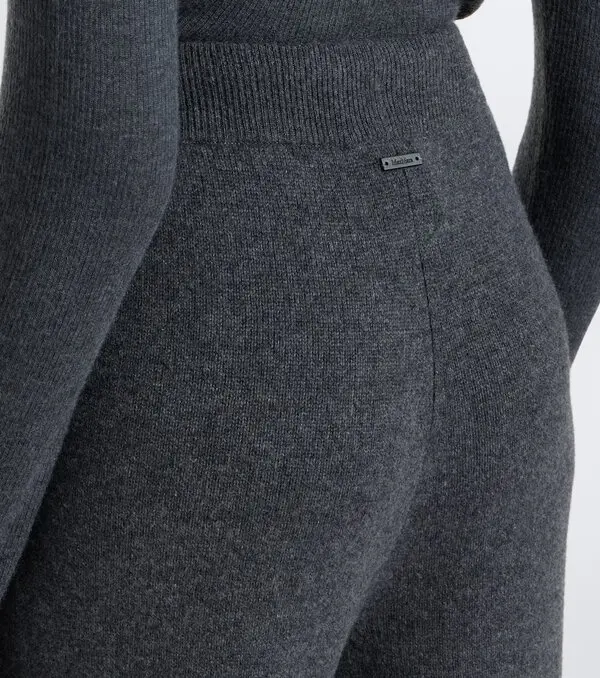 Max Mara Knitted Cashmere Wide-leg Pants - Grey