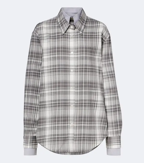 Acne Studios Checked Layered Cotton Flannel Shirt