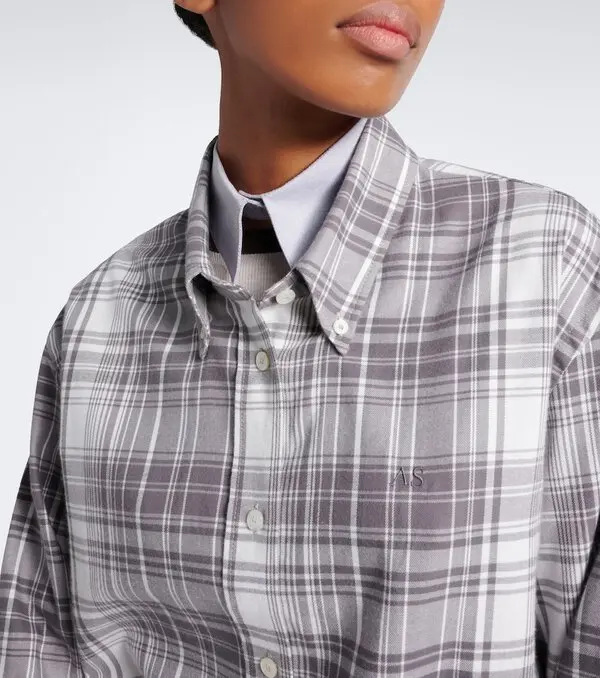 Acne Studios Checked Layered Cotton Flannel Shirt