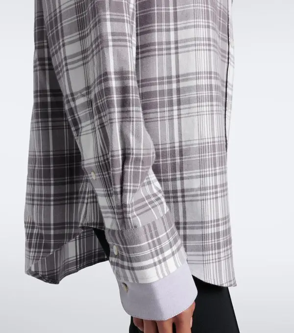 Acne Studios Checked Layered Cotton Flannel Shirt