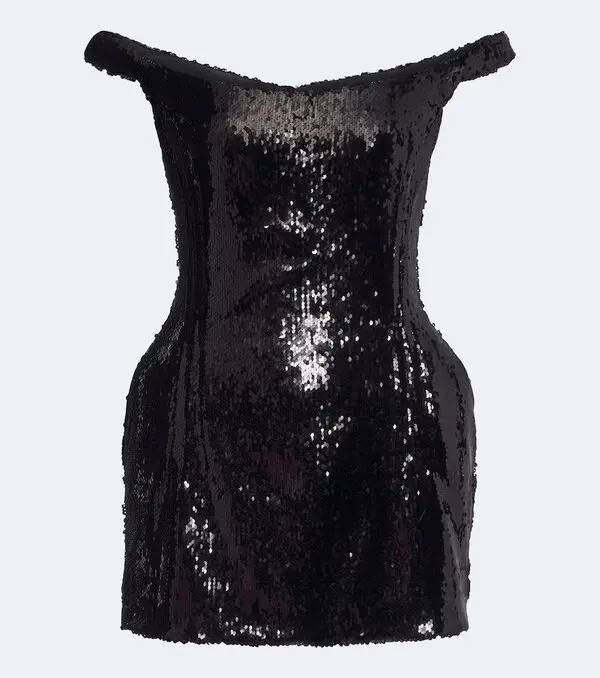 Magda Butrym Sequined Off-shoulder Minidress
