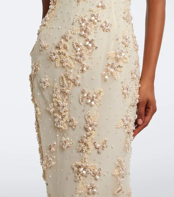 GEORGES HOBEIKA Embellished Tulle Bustier Gown