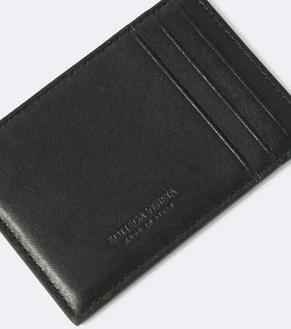 Bottega Veneta Cassette Intreccio Leather Card Holder