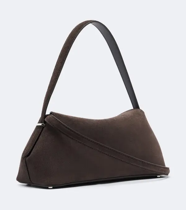 TOTEME T-lock Medium Suede Shoulder Bag - Brown
