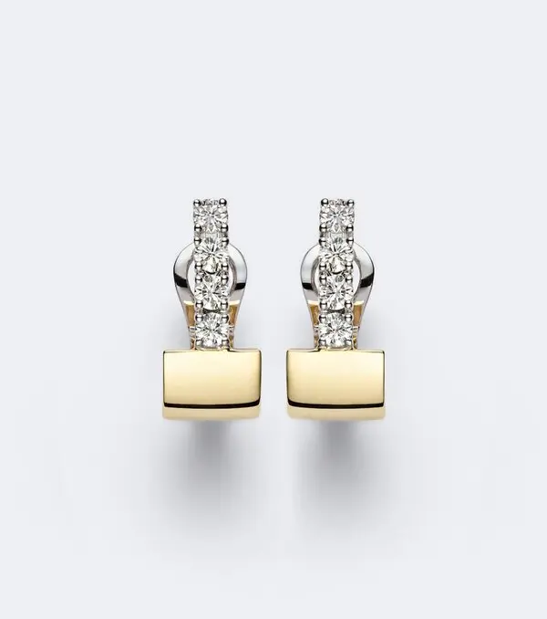 Yeprem En Strada 18kt Huggie Earrings With Diamonds - Gold