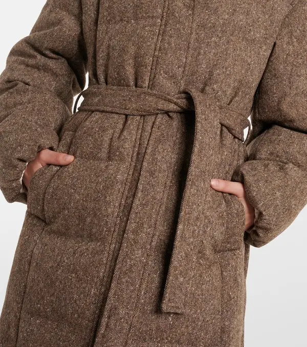 Brunello Cucinelli Shearling-trimmed Wool-blend Down Coat