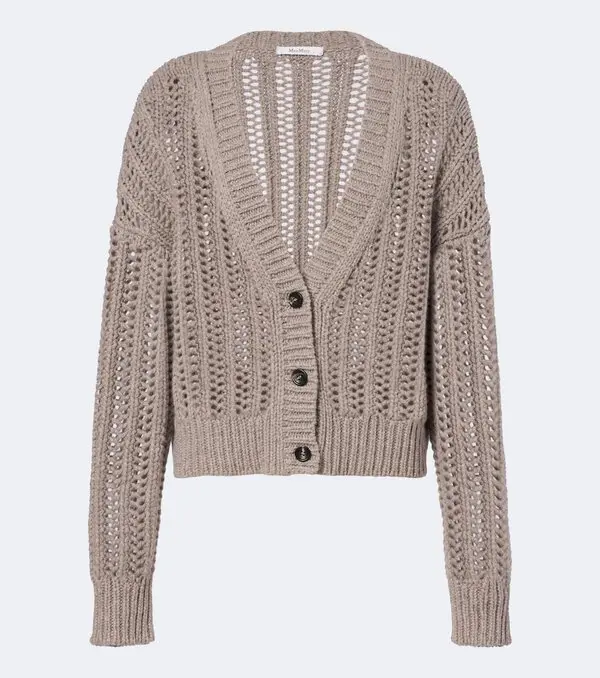 Max Mara Open-knit Cashmere Cardigan - Brown