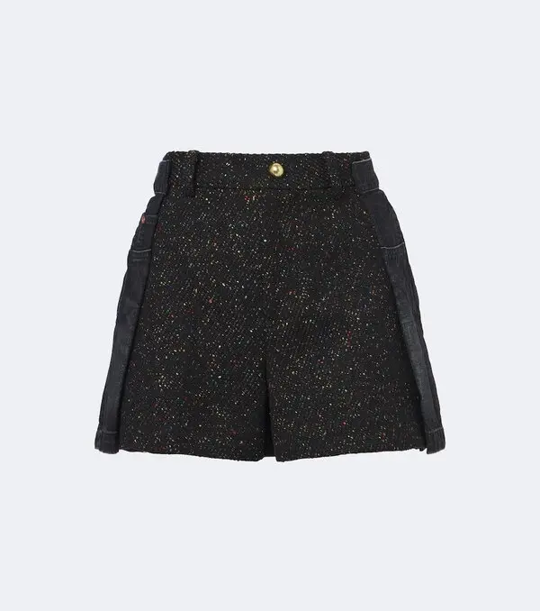 Sacai Wool, Cotton, Silk, And Denim Shorts