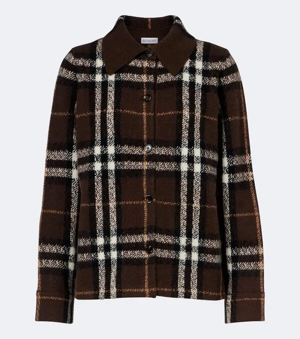 Burberry Check Intarsia Cashmere Overshirt