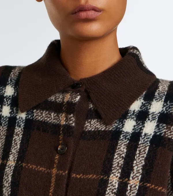 Burberry Check Intarsia Cashmere Overshirt