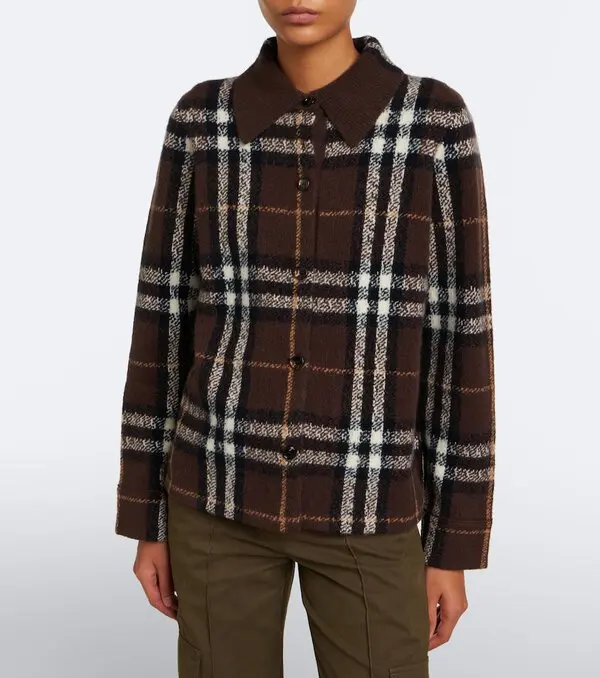 Burberry Check Intarsia Cashmere Overshirt